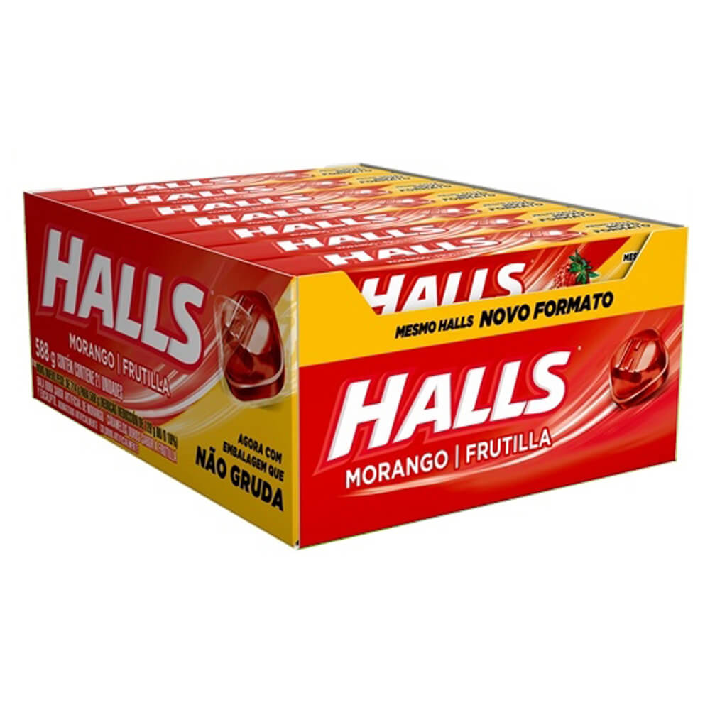 Halls Morango - 01 Display Com 21 Unidades - impakto